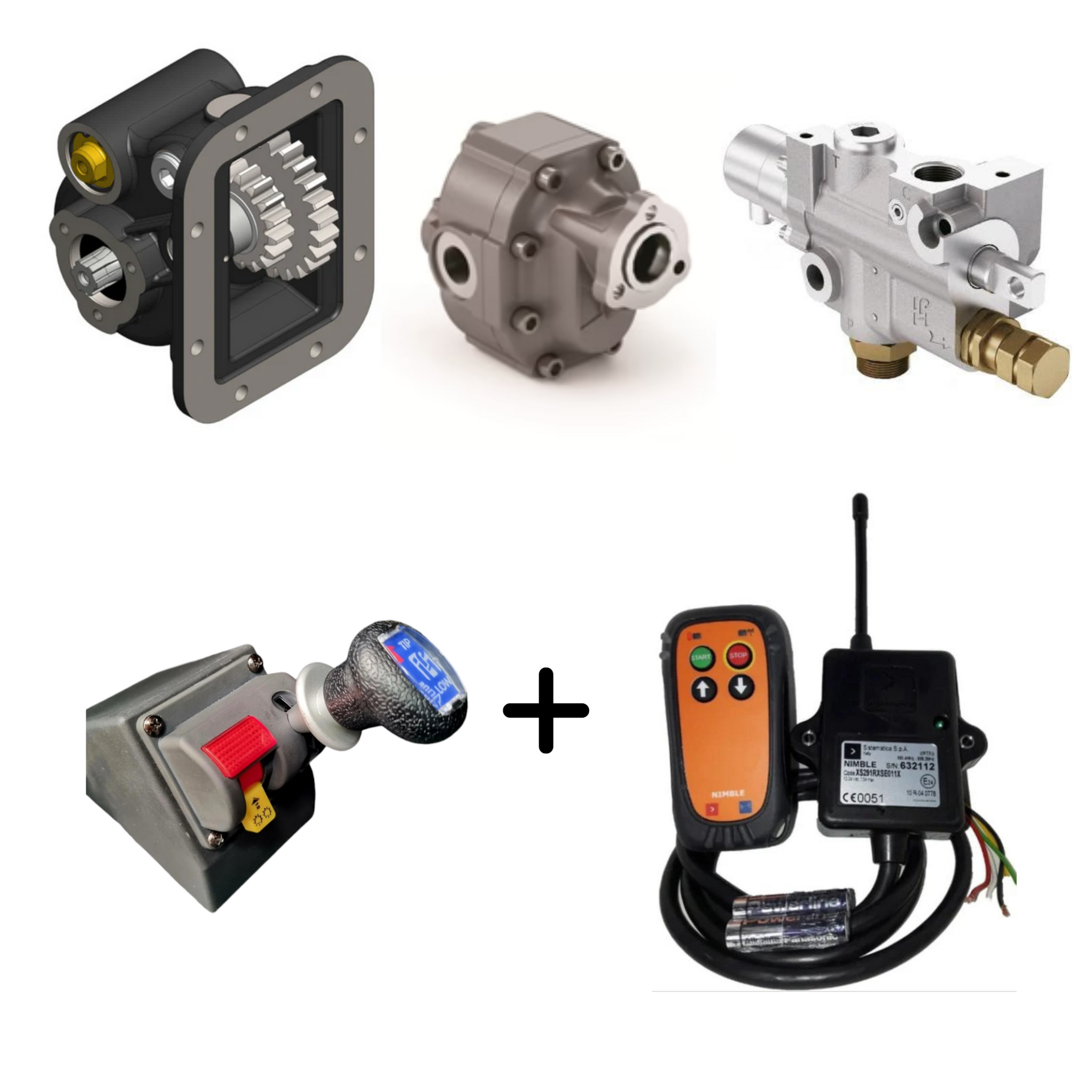 Grain and Semi Tipper PTO Kit with Radio Remote Wireless Tip Controller ...