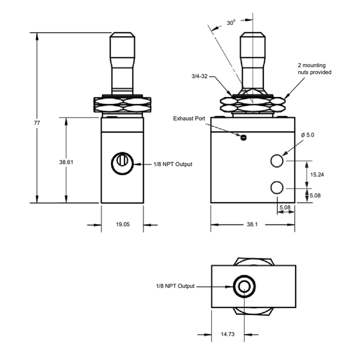 3 Position Air Toggle Switch — Equipment Link Australia